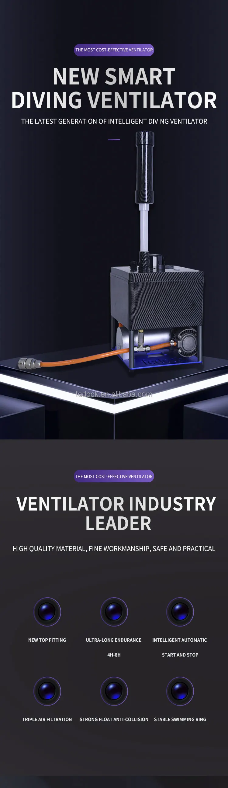 Portable Diving Ventilator Tankless Scuba Diving System 5 Hours Diving ...