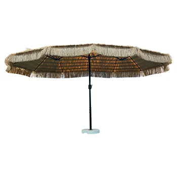 Beach Thatch Shade Garden Patio Parasol,9ft Thatched Patio Solar ...