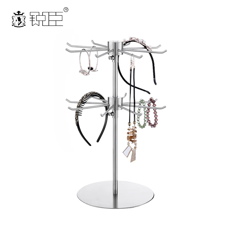 Metal 2 Tier Rotating Jewelry Display Stand Rotatable Counter Top ...