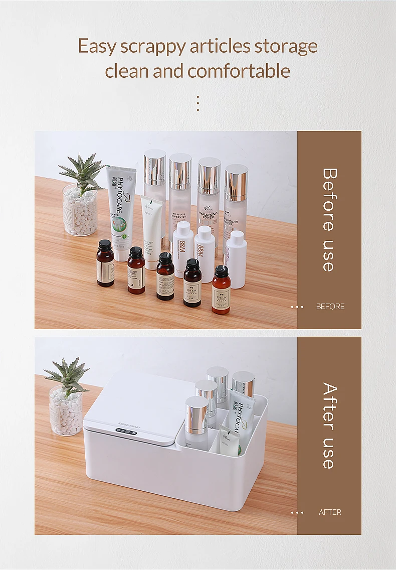 Automatic Sensing Desktop Foldable Multi-grid Smart Storage Box With ...