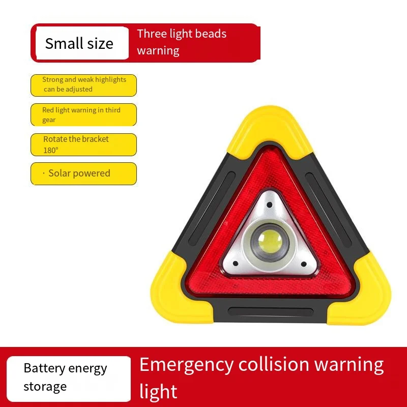 2-IN-1 Solar Emergency Triangular Roadside Warning Light