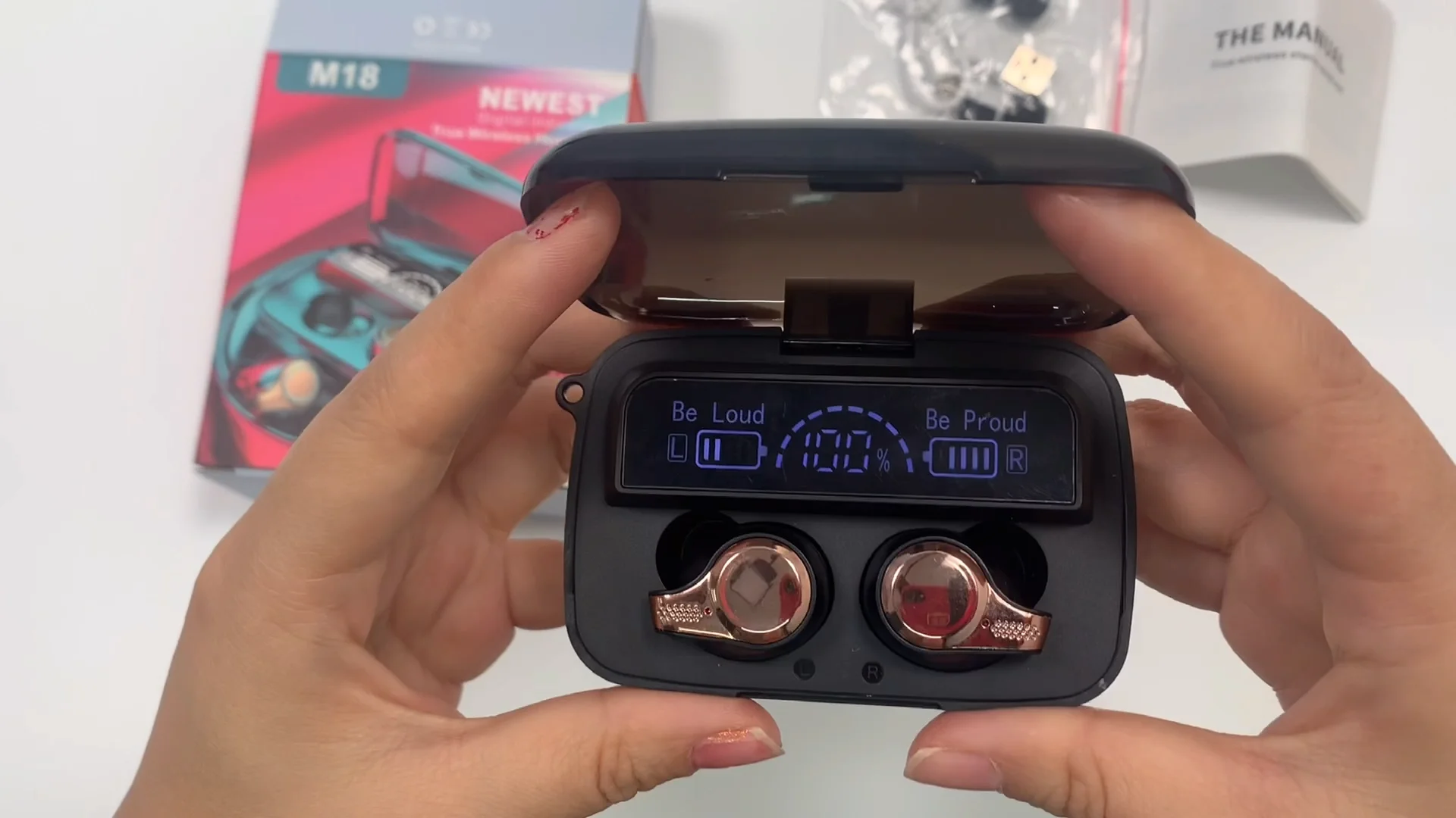 2021 M18 Waterproof Wireless Earphone Bt 5.0 True Wireless Tws Earbuds ...