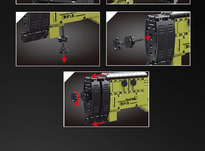 AWM Sniper Rifle Model with Shooting Bricks Set Gun Toy