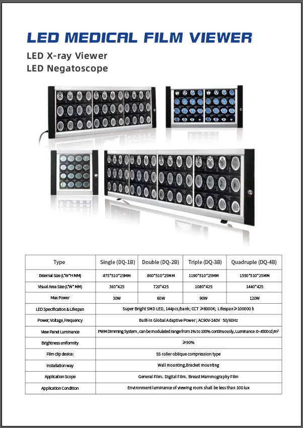 Medical X Ray Film Viewer Negatoscope Three Panels Triple Film Xray ...