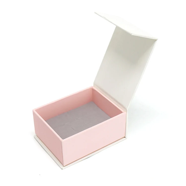 Luxury Rigid Paperboard Elegant Pink And White Magnetic Gift Box For ...