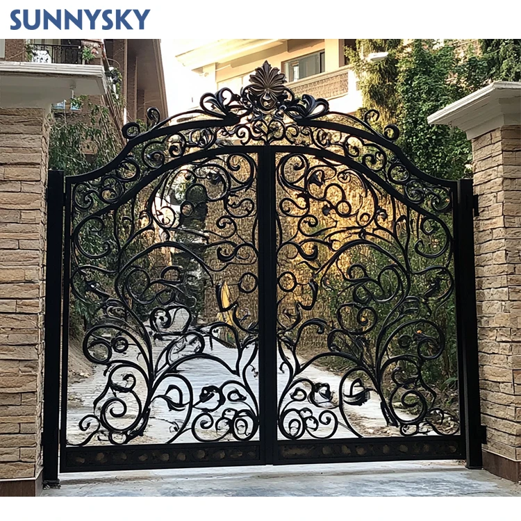 Sunnysky design wrought iron fancy gate latest main iron gate design ...