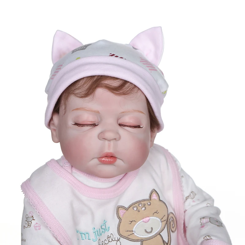 22 Inch Baby Girl Sleeping Reborn Dolls Kit Children Gifts Cuddly ...