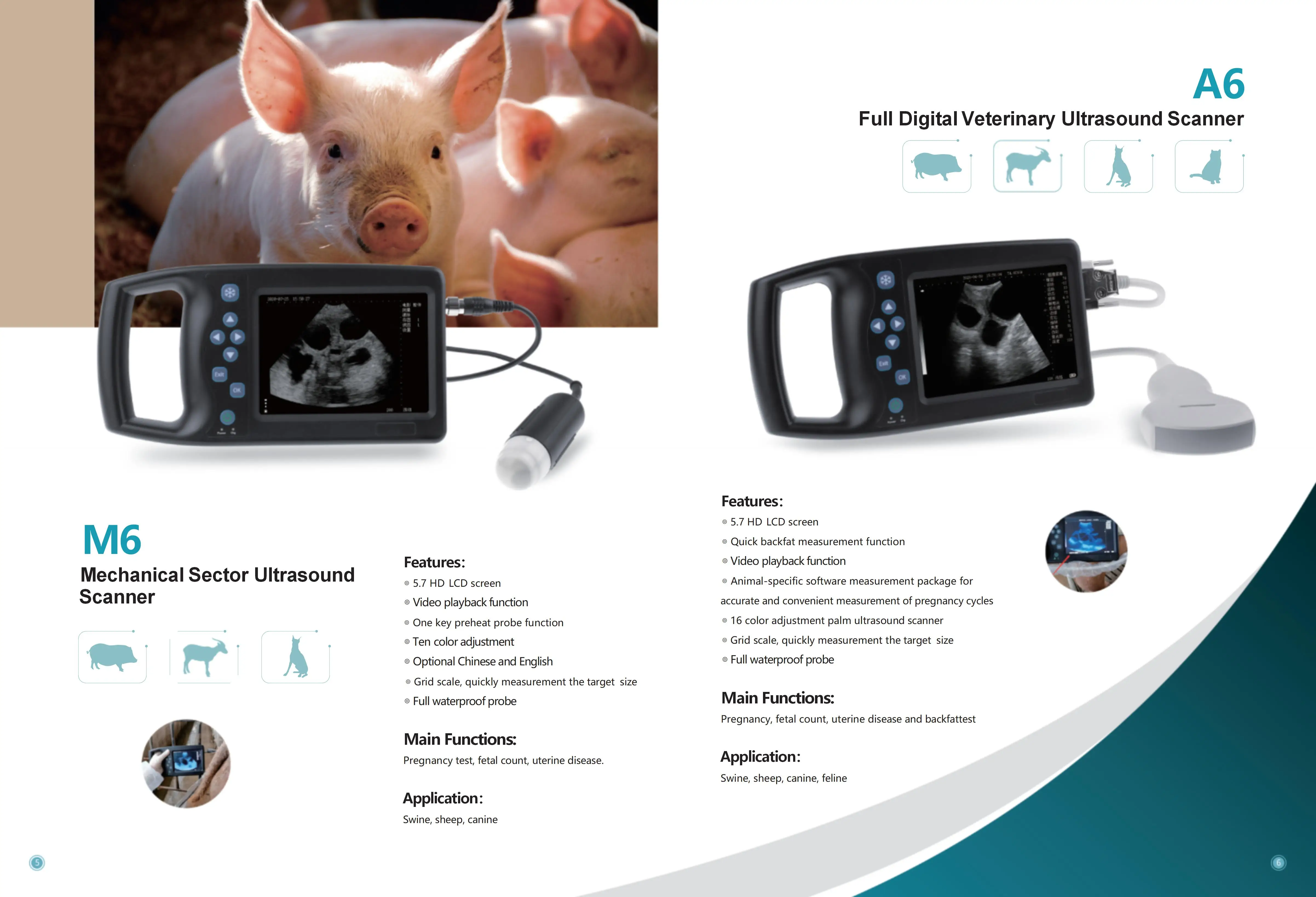 Pigs Dogs Cats Handheld Vet Palm Ultrasound Scanner Veterinary B Mode ...