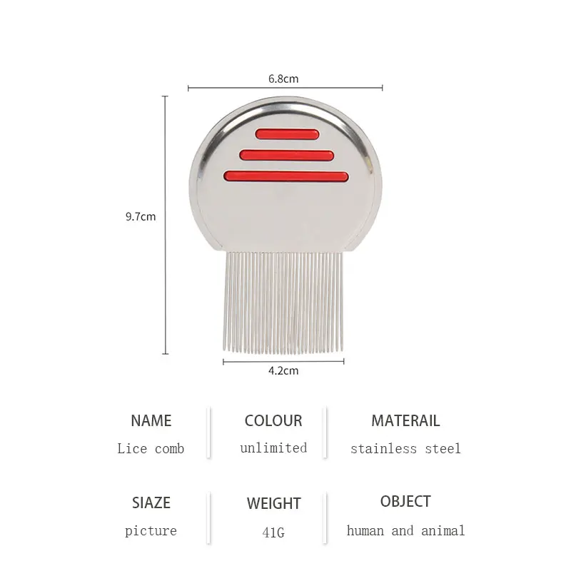 Nit Plastic Hair Lice Combs Metal Comb Stainless Steel Head Lice ...