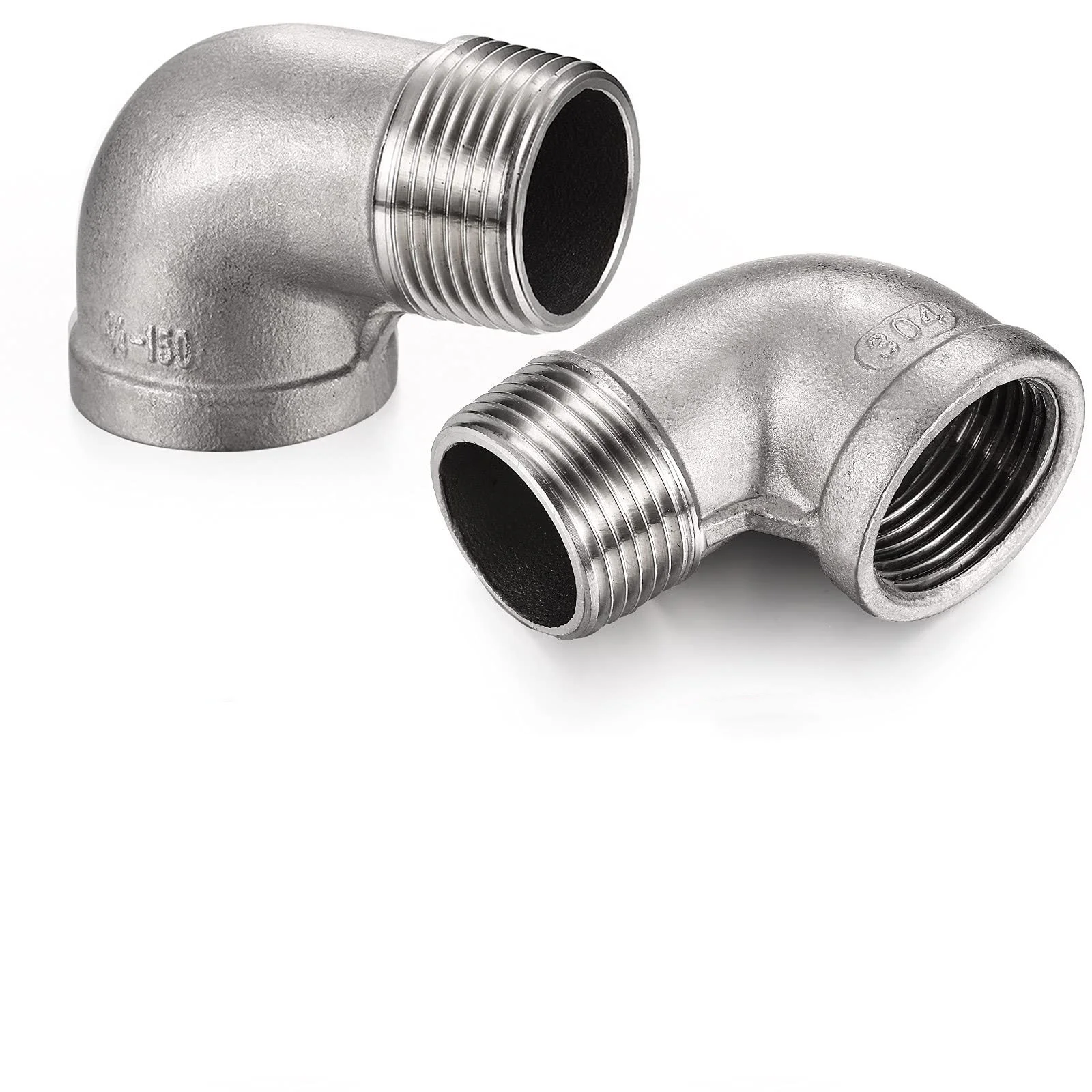 Stainless Steel 90 Degree Elbow Female Thread Forged Smooth Surface Low ...