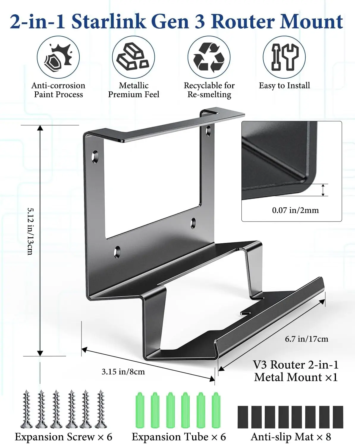 Starlink Gen 3 Router Wall Mount Holder - Secure & Stylish