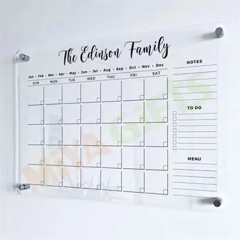 Custom Monthly Weekly Wall Calendar Vertical Writable Acrylic Board ...