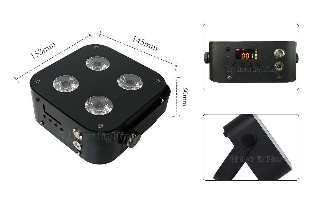 Bothlighting Ir4 Mini Uplights 4x12w Battery Spotlight 4 Led Hex Up ...