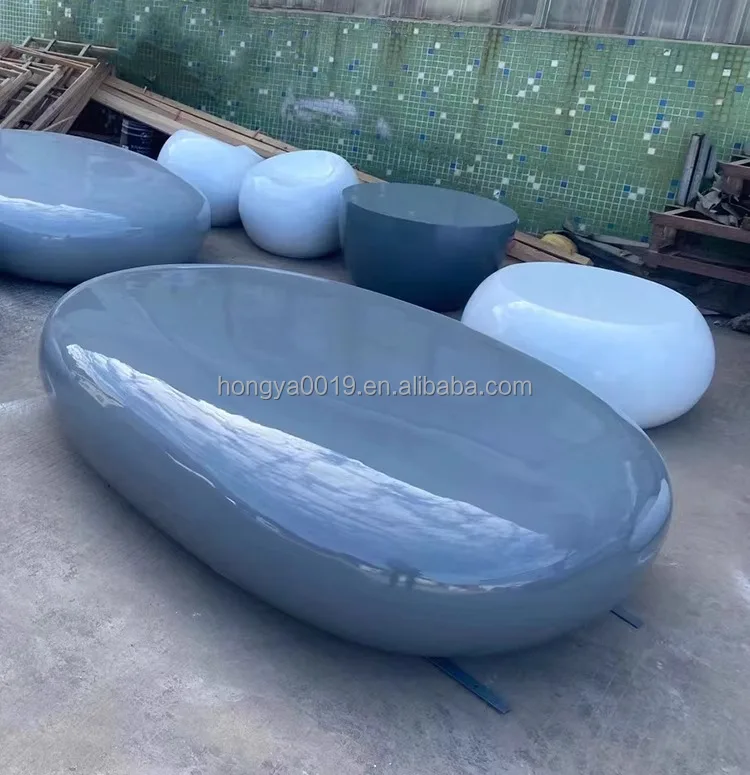 Fiberglass Outdoor Pebble Seats - Durable & Stylish