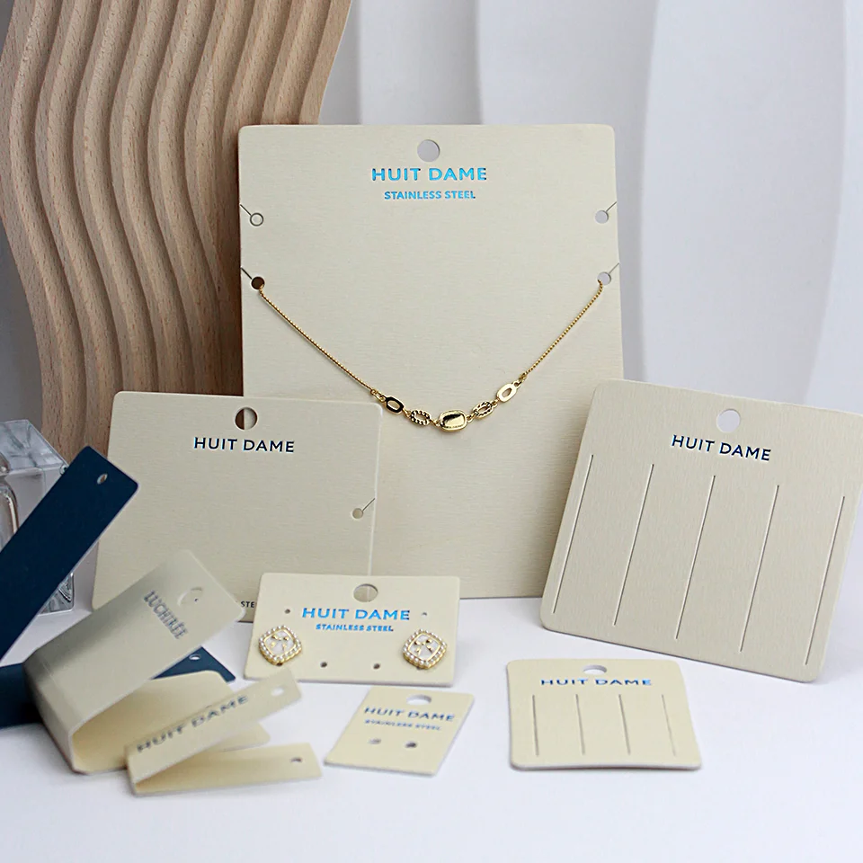 Custom Blue Hot Stamping LOGO Jewelry Card Earring/Necklace/Bracelace ...