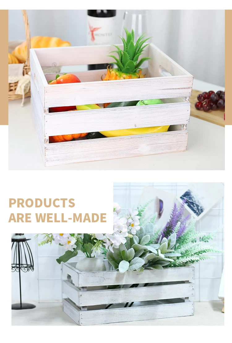 Wooden Crate Rustic Farmhouse Wooden Storage Box For Decorating ...