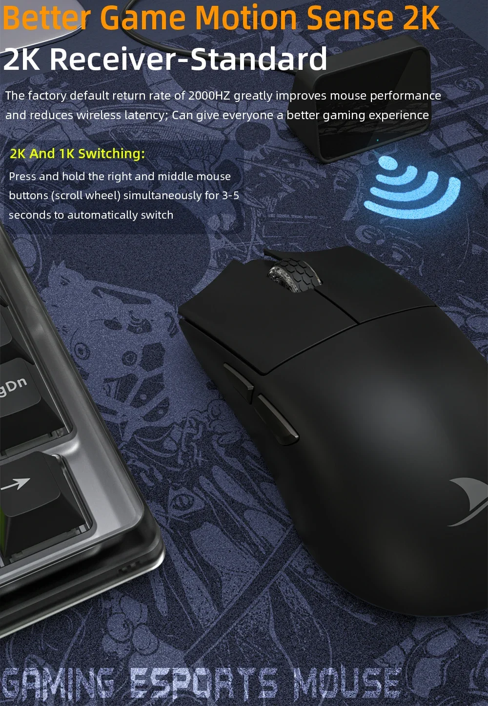 Customize 4k Wireless Gaming Mouse Paw3395 Gamer Optical Sensor ...