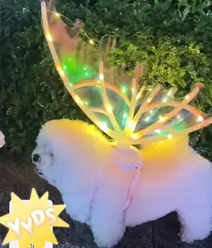 Dog Led Wings Pet Puppy Toy Flapping Wings Glow Angel Fairy Butterfly ...