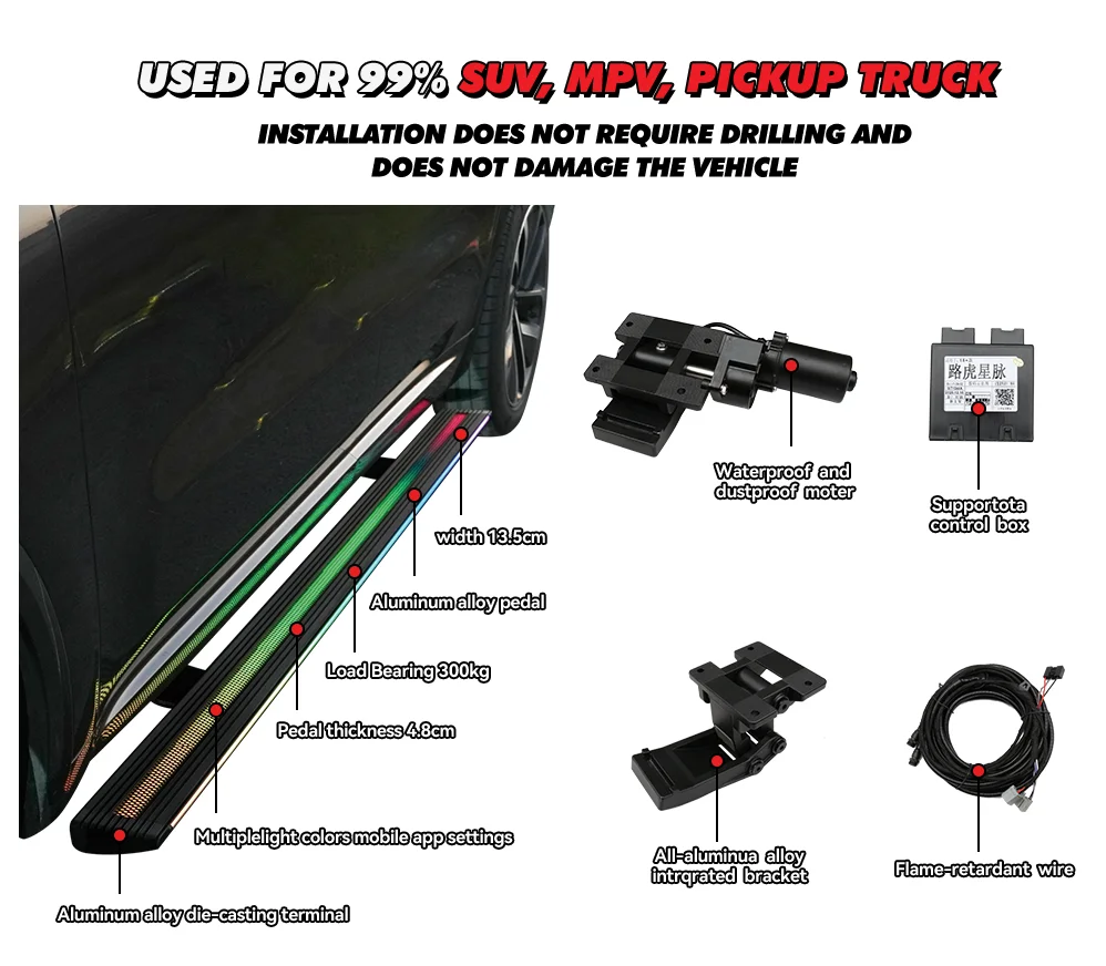 YTPIONEER Power Step - Luxury Electric Side Steps for Jeep Gladiator 2021