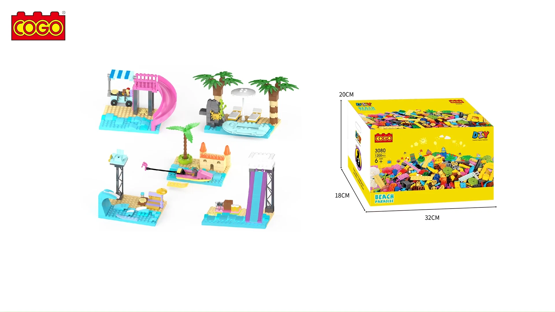 COGO 1200pcs Classic ABS Building Blocks Sets DIY Bricks education Toy ...