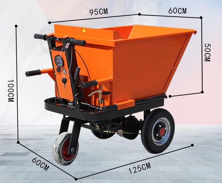 Bella Heavy Duty Electric Wheelbarrow with Three Wheels Battery Powered ...