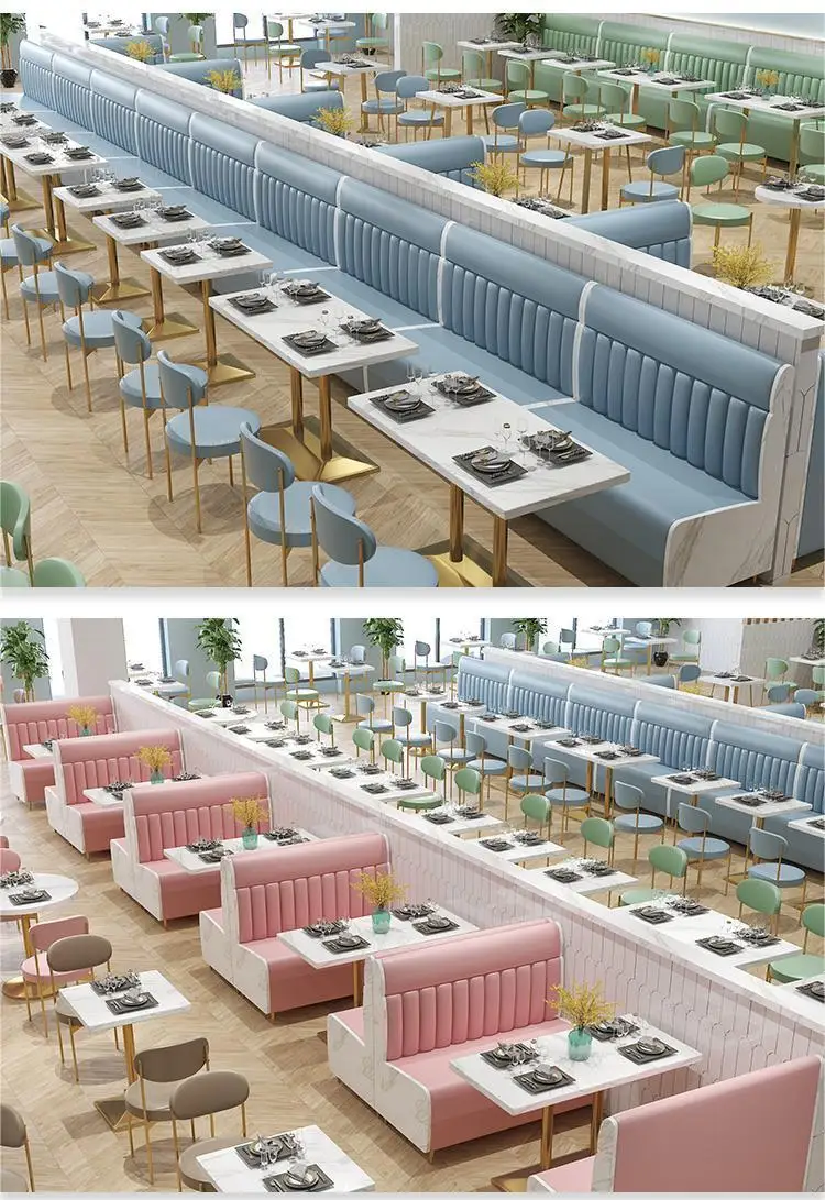 Customized Milk Tea Shop Table Chair Booth Sofa Dessert Light Luxury ...