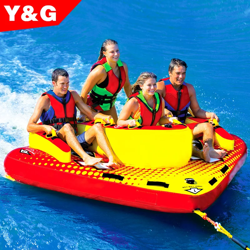 Y&G Inflatable Boat 4 Person Fishing Boat| Water Sports Red Inflatable ...