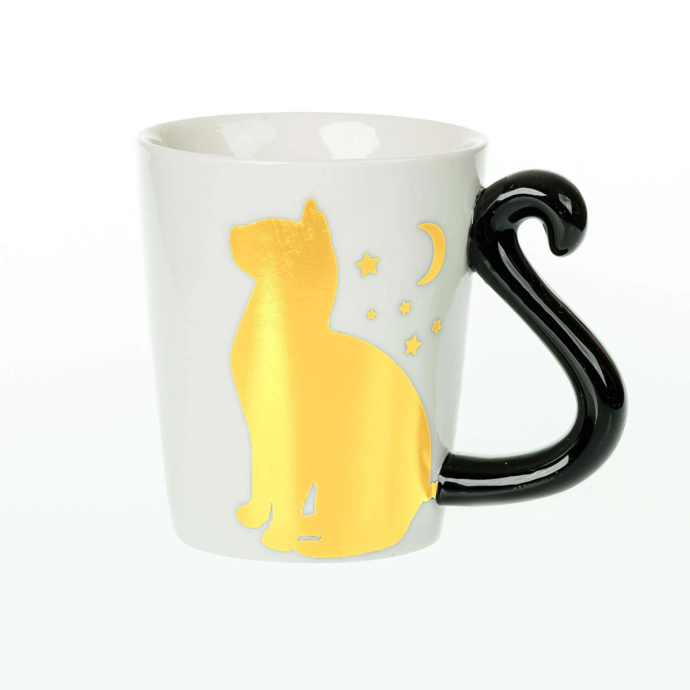 Wholesale 3d Ceramic Black Cat Coffee Mug With Cat Tail Handle 12 Oz ...