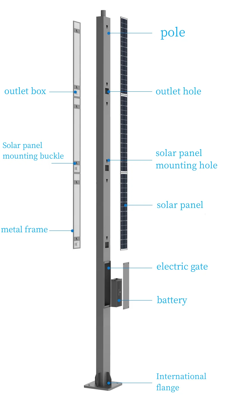 Smart Light Pole - Integrated CCTV Camera & Remote Control