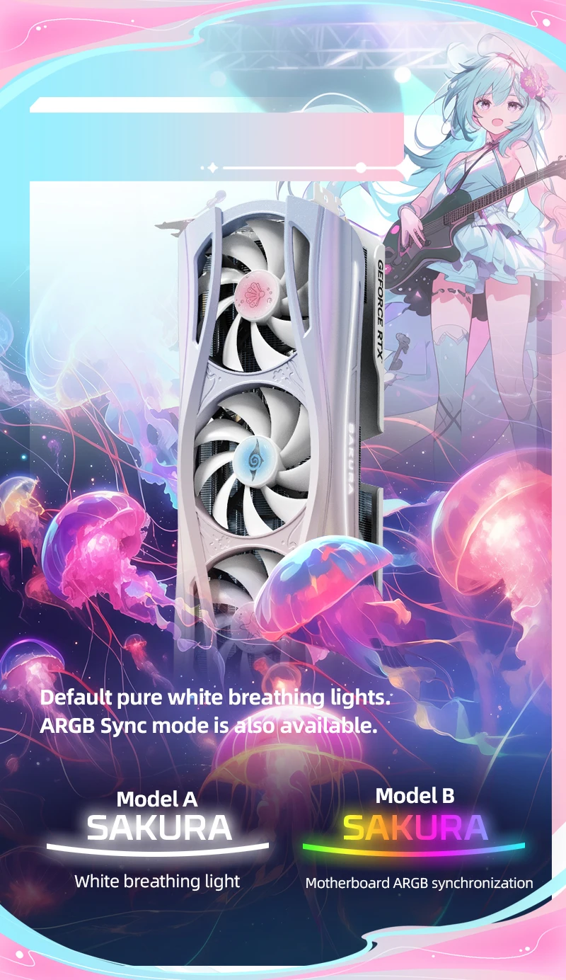 Yeston Sakura Atlantis Nvidia Geforce RTX 5070 Ti GPU