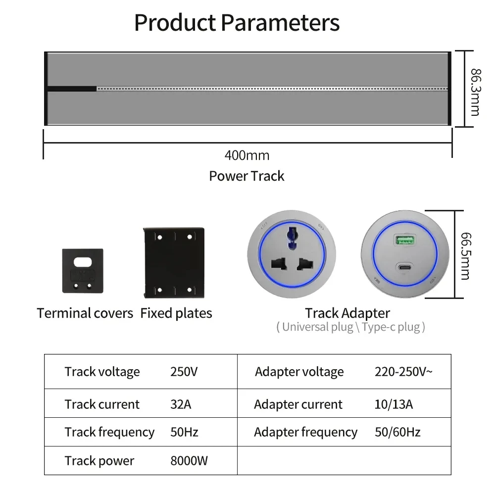 Universal Multi Smart Office Desk Power Rail Track System Electric ...