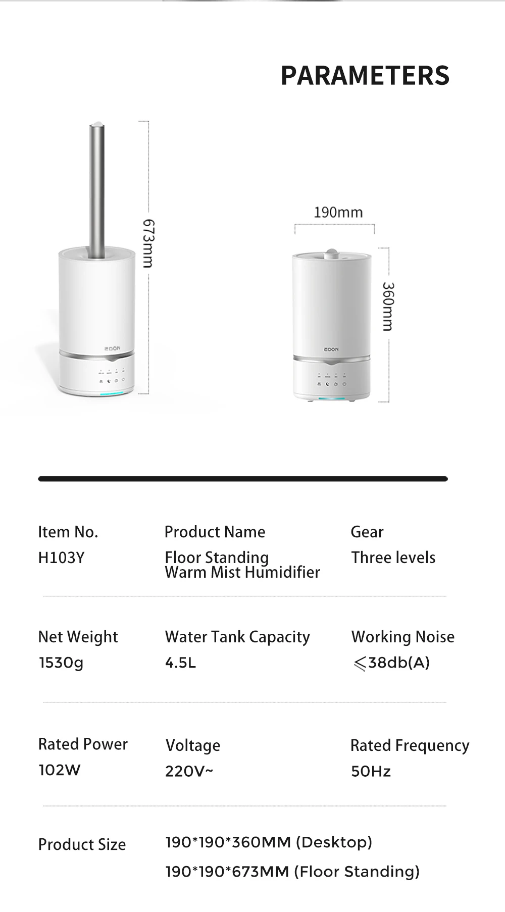 2022 Floor Standing Air Purifier Ultrasonic Humidifiers for Home Use