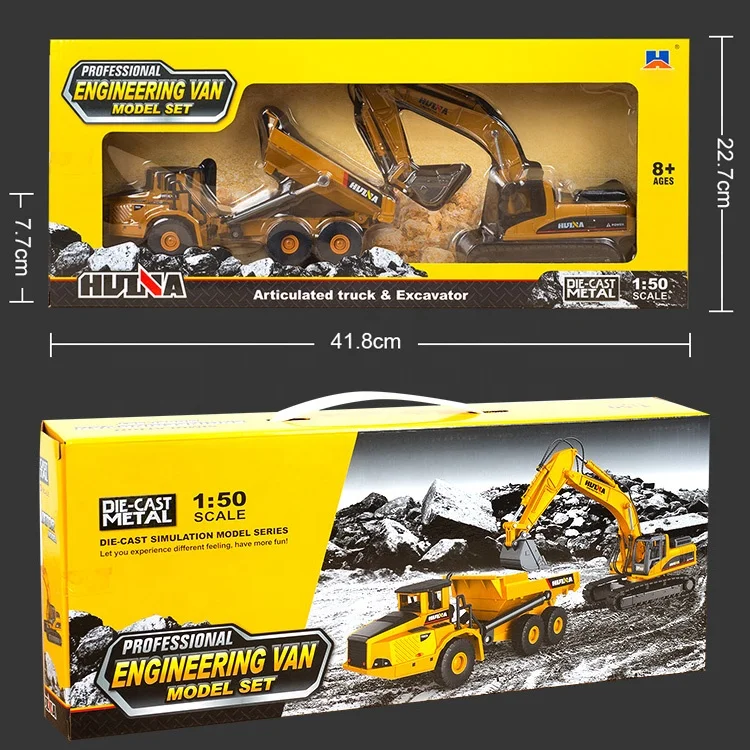 1/50 Scale Diecast Construction Trucks Free Wheel Die Cast Construction ...