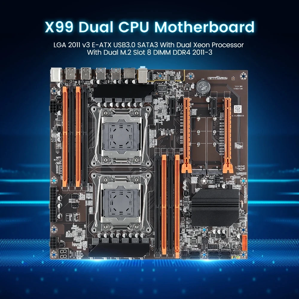 Dual X99 Motherboard Lga 2011 3 With 2pcs E5 2686 V4 And Ddr4 32g 3200