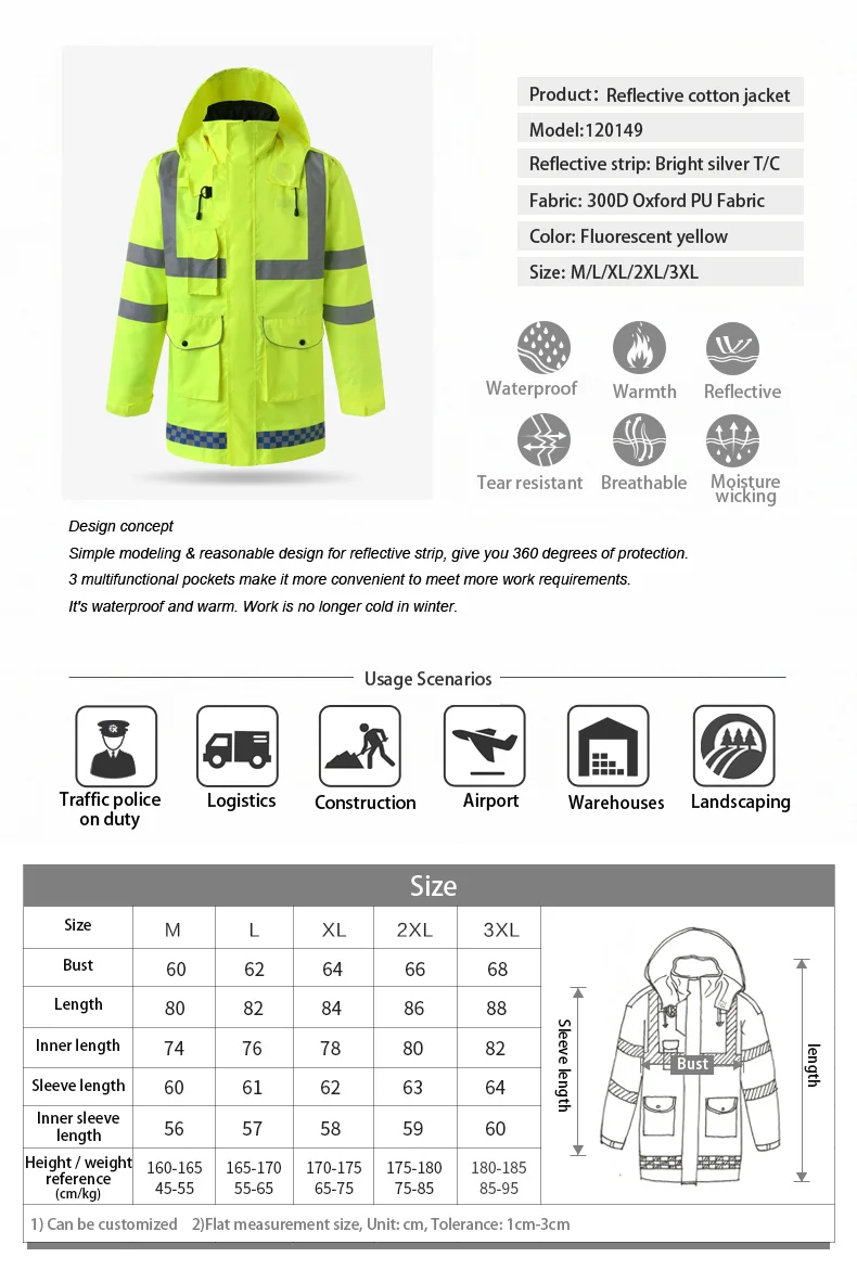 Customized Waterproof Construction Site Reflective Raincoat ...