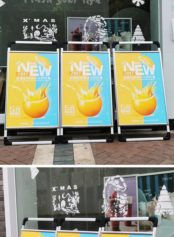 Eco-friendly Aluminum Poster Display Racks - Lightweight & Waterproof