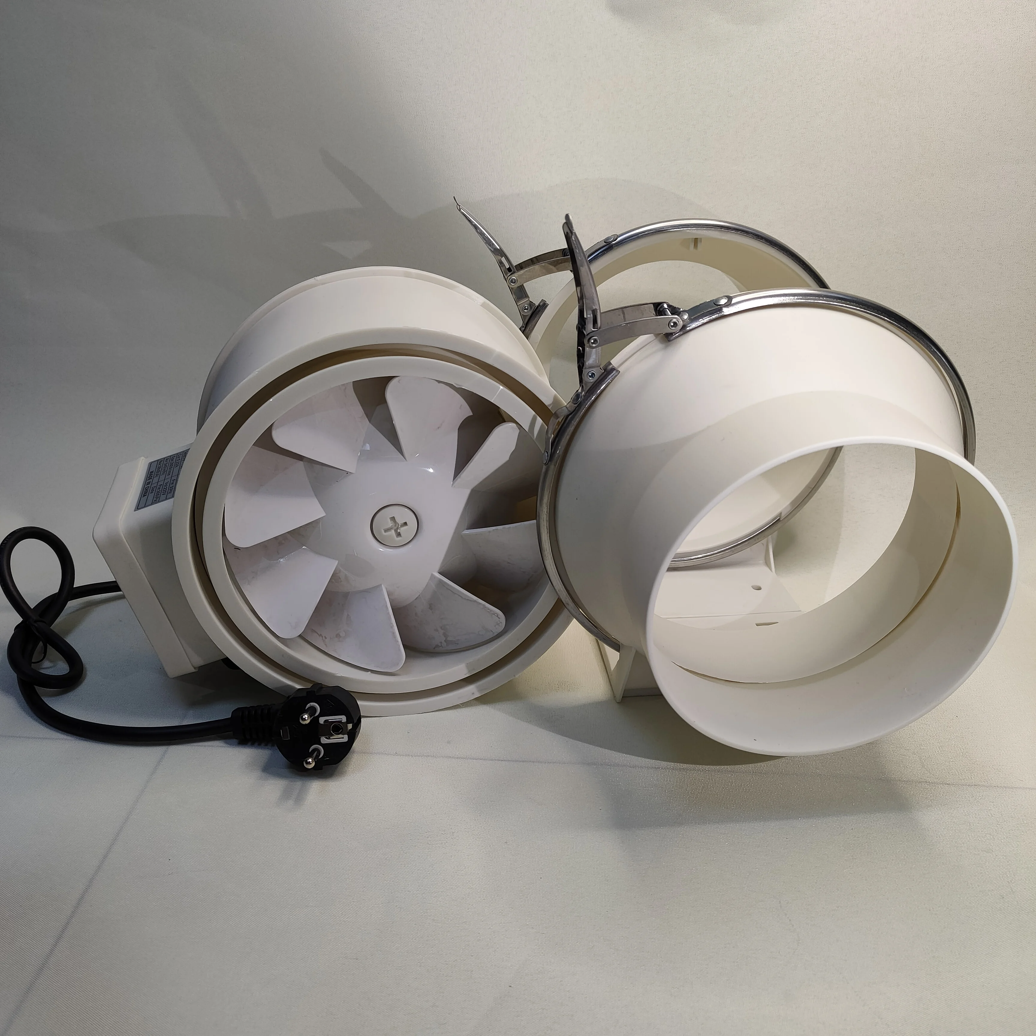 Silent 5 Inches Wall-Mounted Axial Duct Fan Cast Iron Blades Electric ...