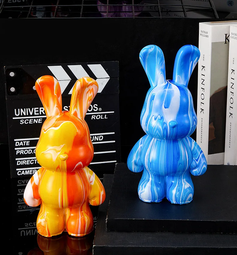 Resin Craft White Embryos Fluid Rabbit Saving Pot Fluid Art DIY Paint ...