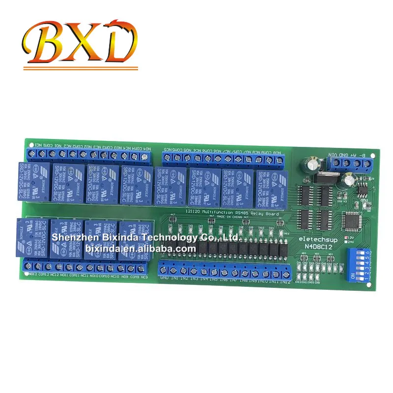12ch Digital Input Output Uart Rs485 Relay Module Modbus Rtu Din35 C45 ...