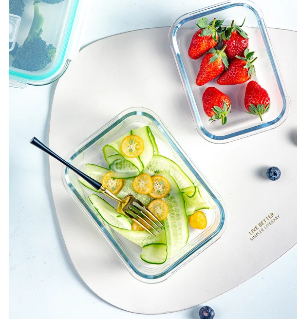 Glass Lunch Box 3pcs Set Food Meal Prep Containers With Lid Glasslock ...