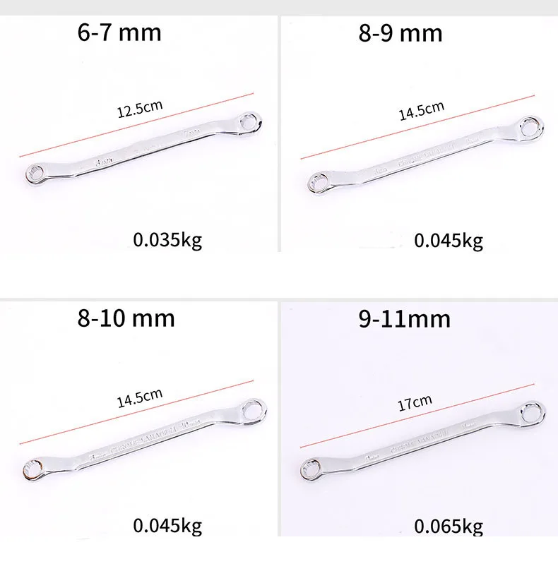 Manual Automobile Service Double Head Spanner Steel Metric Double Ring ...