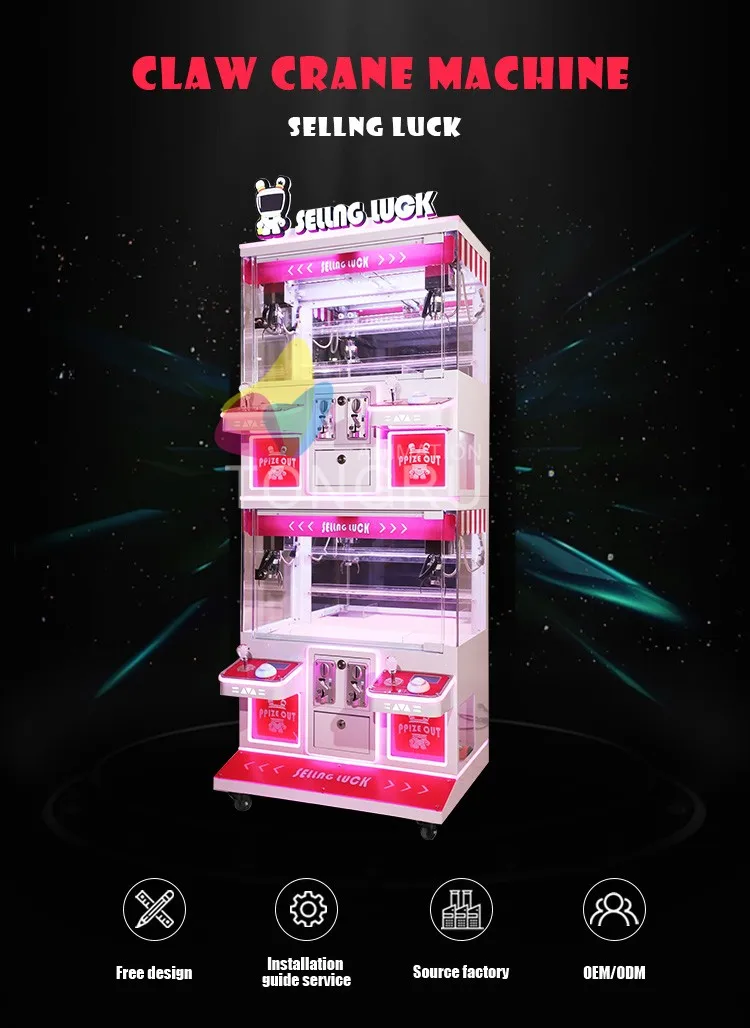 Small Claw Crane Machine Arcade Toys Plush 4 Players Coin Operated Games Mega Mini Claw Machine ...