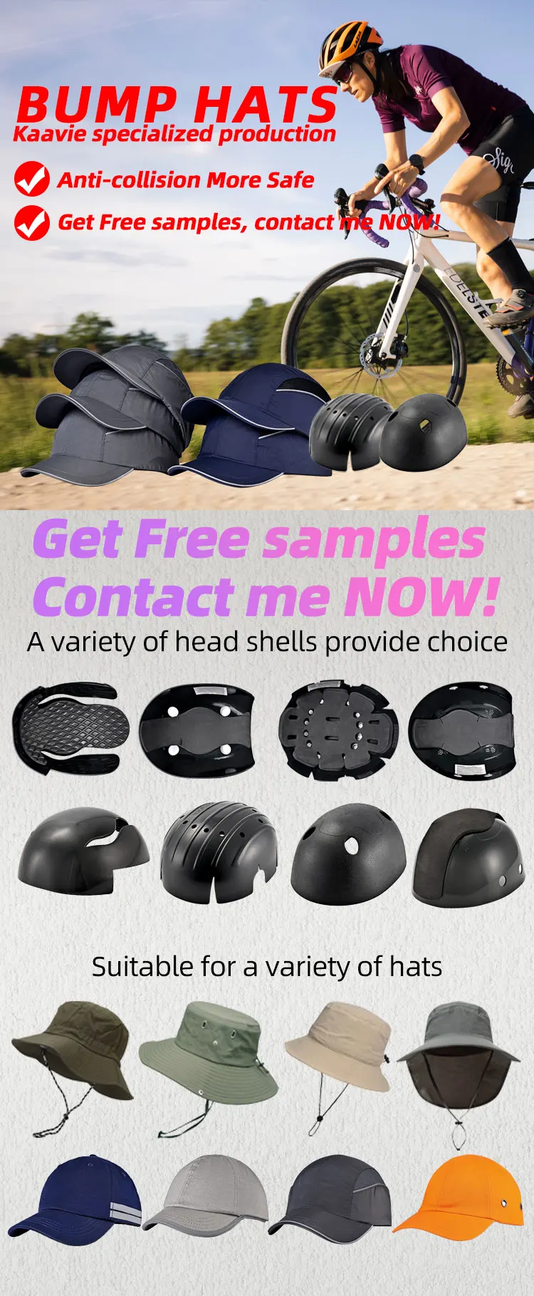 Custom CE EN812 Safety Bump Cap - Reflective & LED Helmet