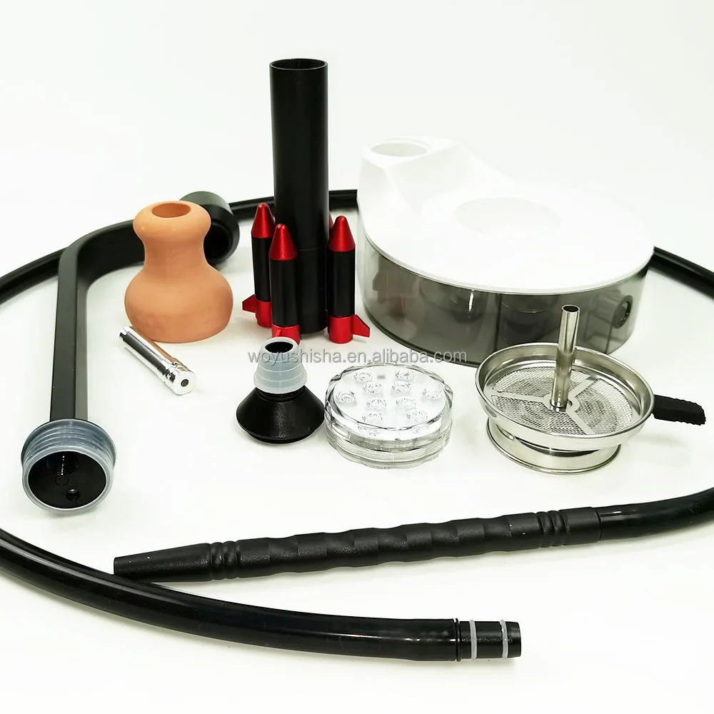 Rocket Shape Hookah New Smoke Narguile Set Led Shisha Acrylic Light ...