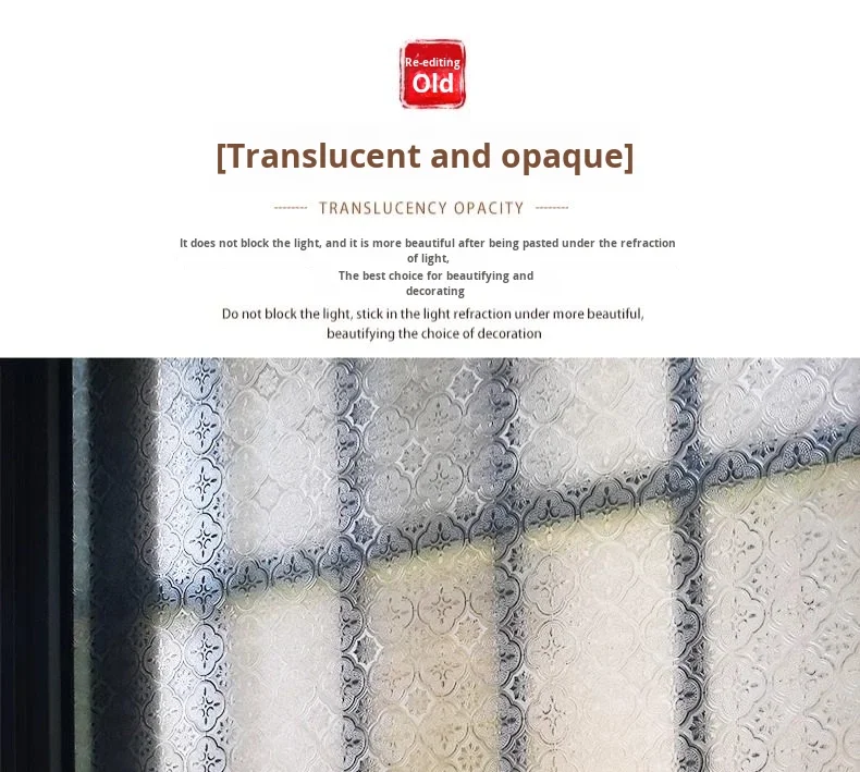 As Realistic As Haitang Glass so Beautiful Vintage PVC Glass Stickers ...