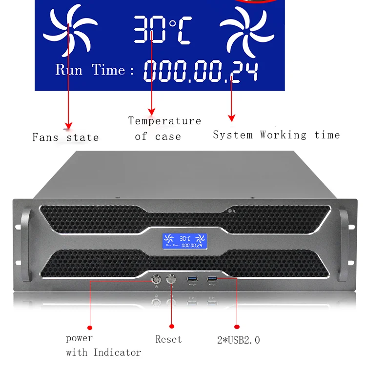 3U Rack Mount Server Chassis with ATX PSU Support & 7 PCIe Slots