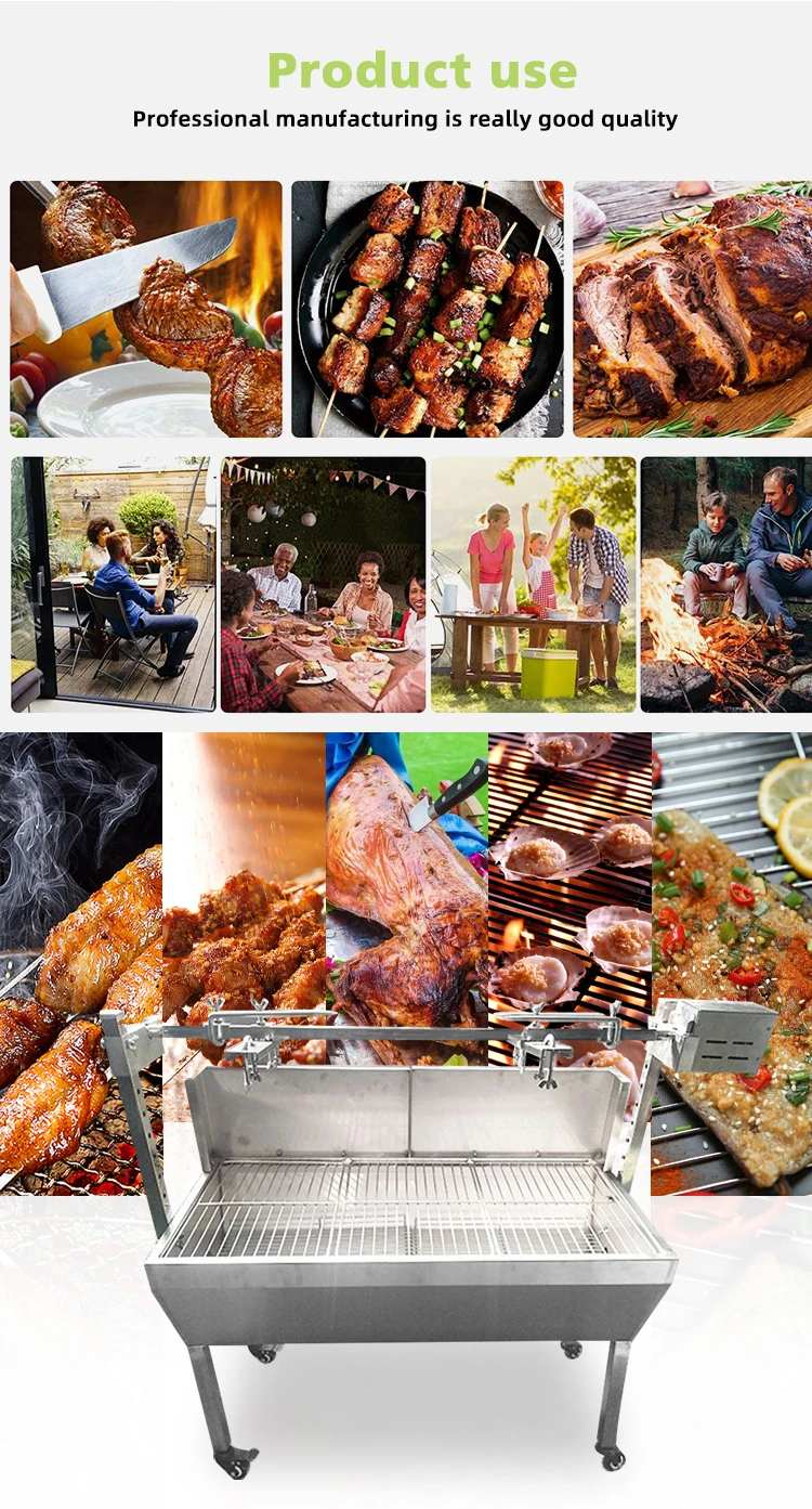 Charcoal Grill Barbeque Outdoor Charcoal Metal Garden Electric Rotating ...