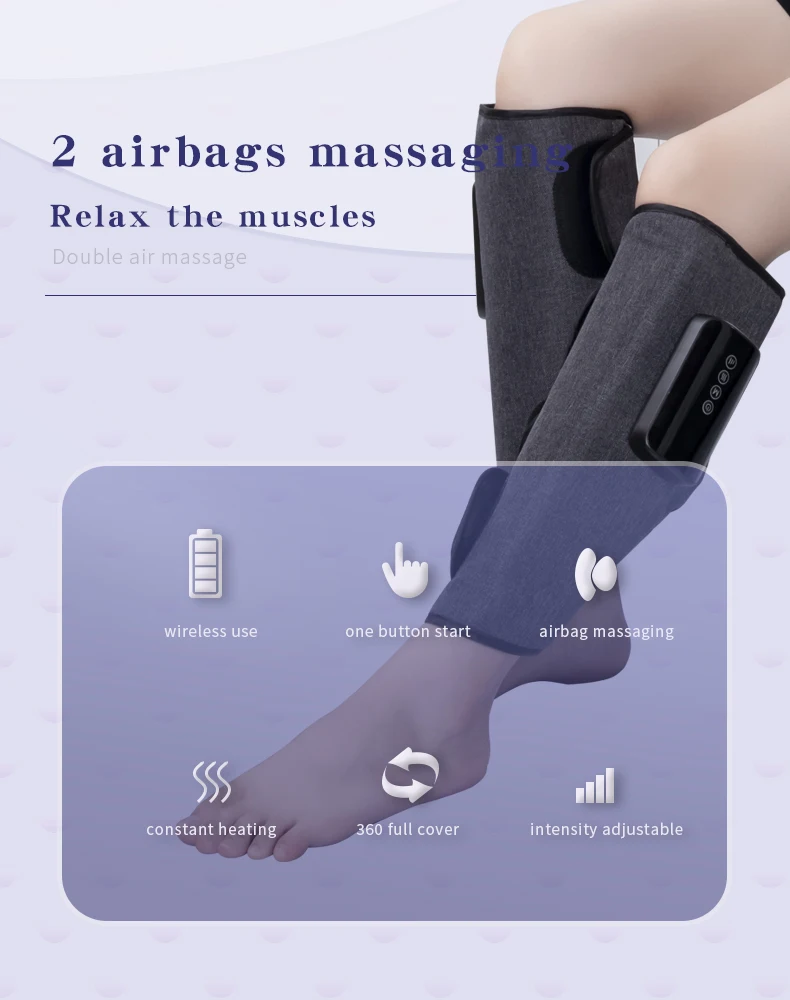 New Calf Wraps Blood Circulation Leg Massager Wireless Air Pressure ...