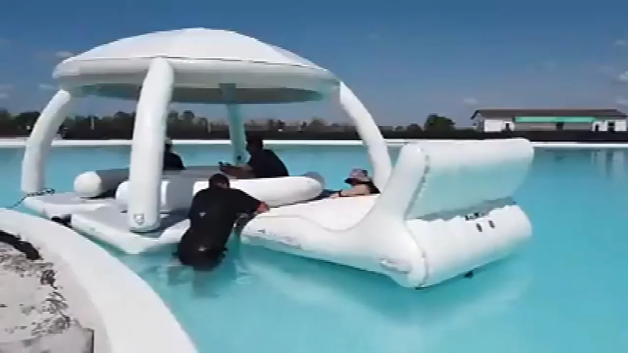 Custom Design Party Inflatable Island Platform Bar Floating Dock Play ...