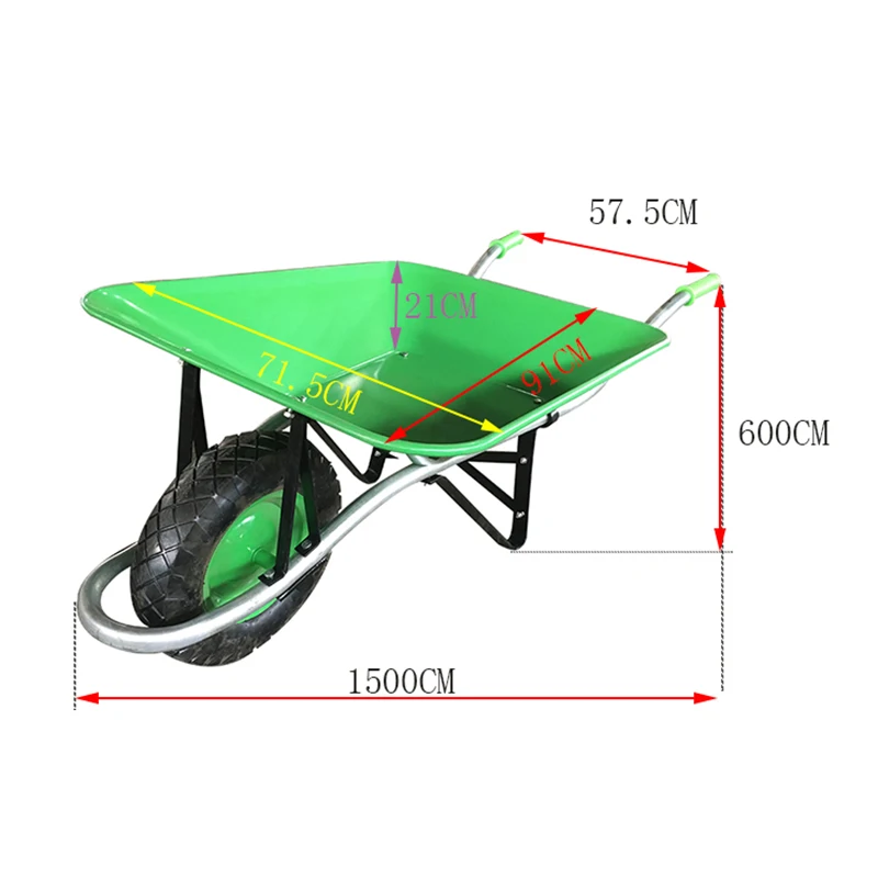 WB2700 Bolivia Hot-Selling Carretillas Construction Wheelbarrow